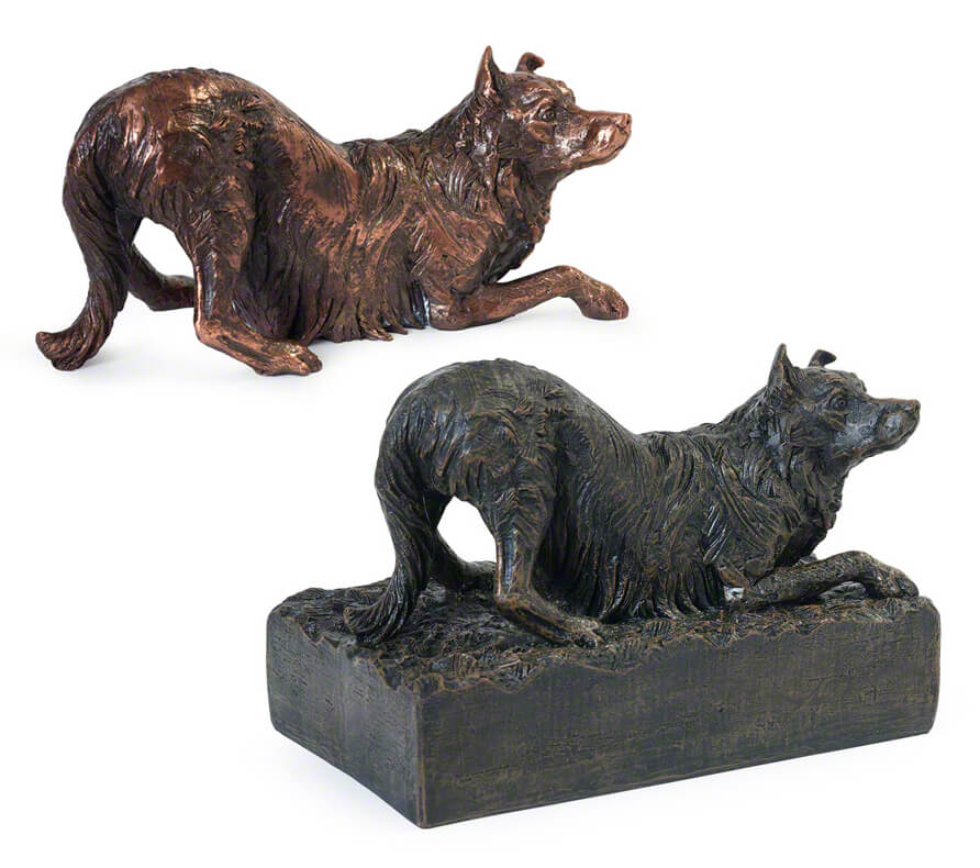 Compact Cast Border Collie Urn